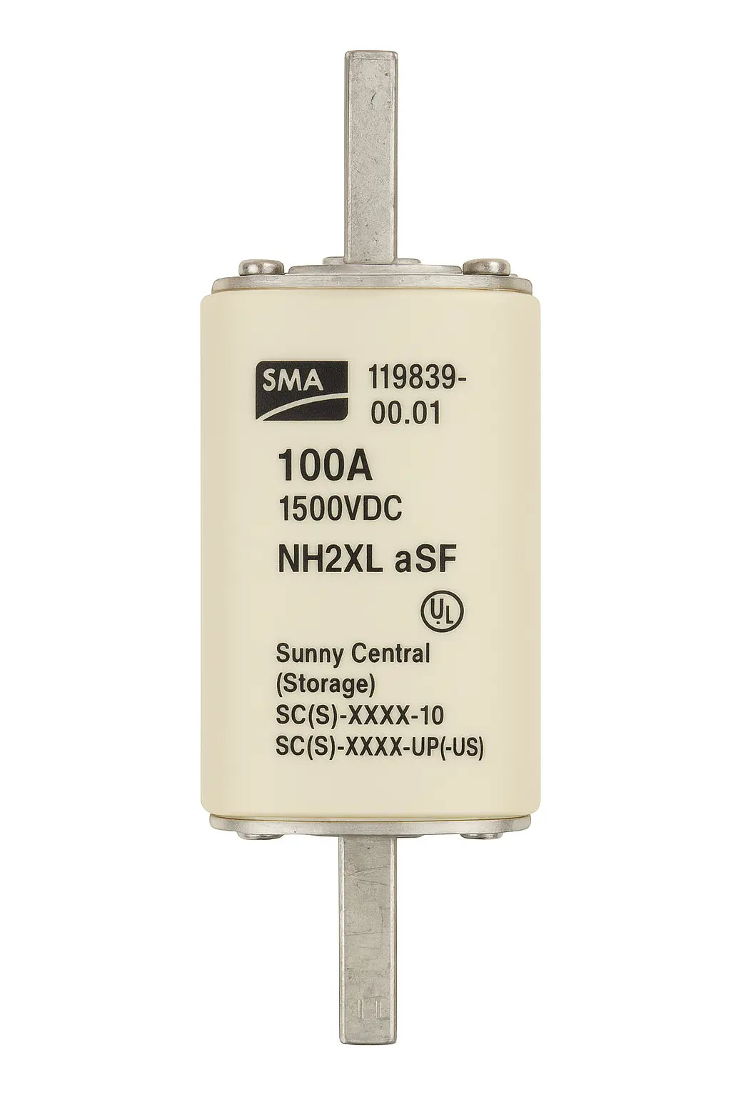 SMA 119839-00.01 LV/HRC Fuse Link 100A NH2XL aSF (1500VDC UL) - Green ...